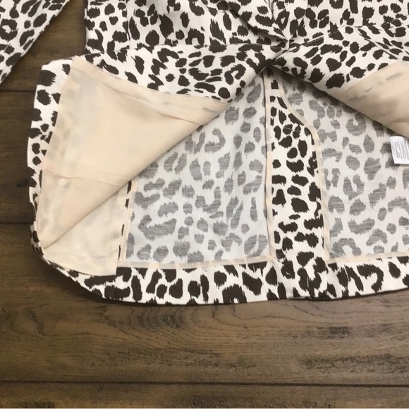 J. Crew | Jackets & Coats | J Crew Linen Leopard Animal Print Cream ...